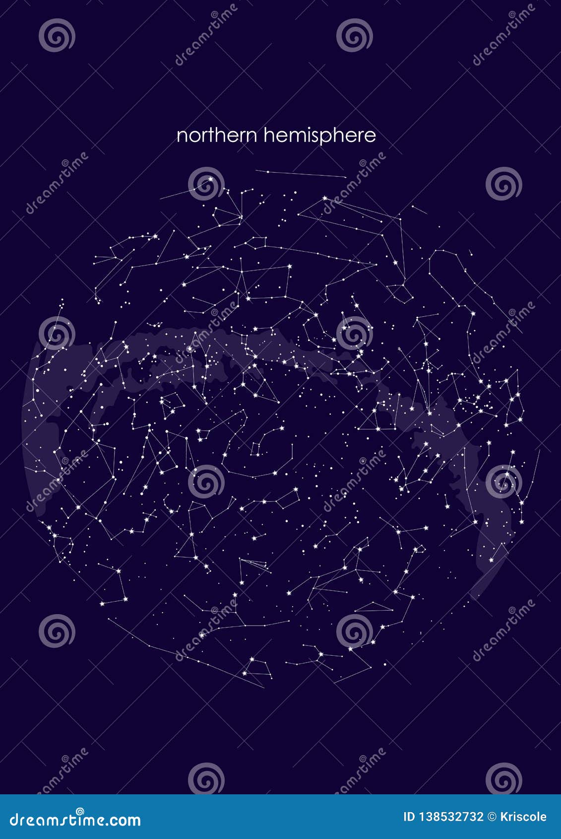 True Constellations of the Northern Hemisphere, Star Map. Science ...
