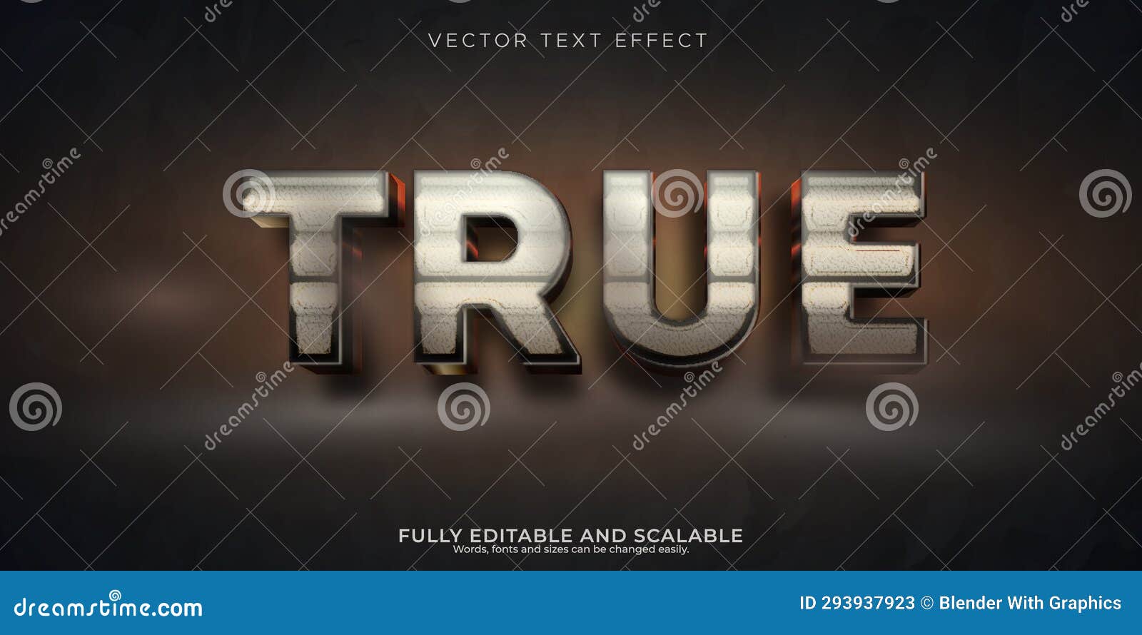 True 3d Editable Premium Vector Text Effect Stock Vector - Illustration of advertising, sign ...