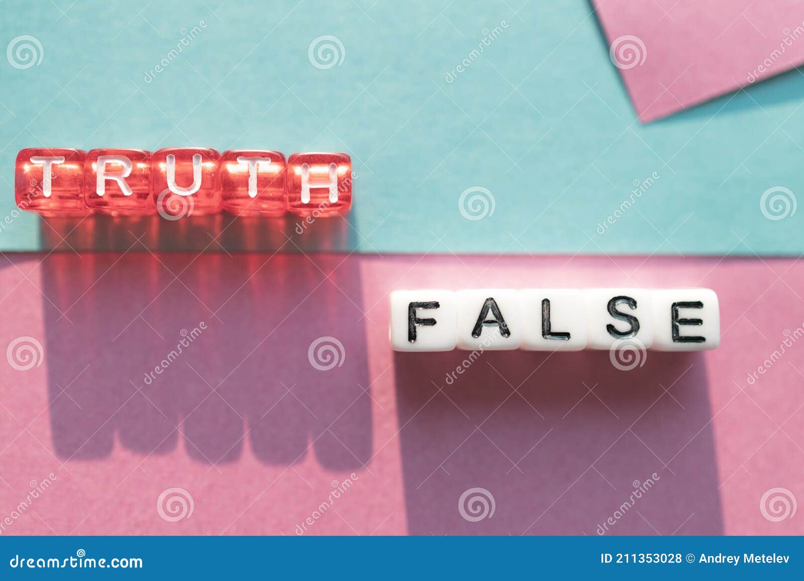 True and False on Backgrounds of Different Colors Stock Photo - Image ...
