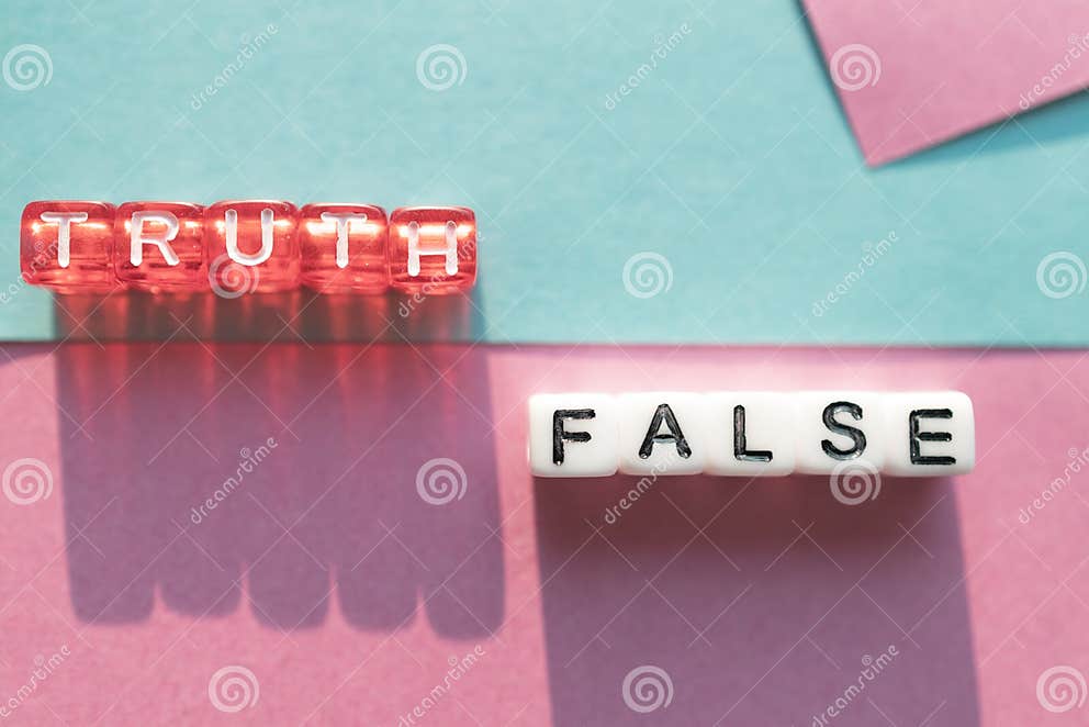 True and False on Backgrounds of Different Colors Stock Photo - Image ...