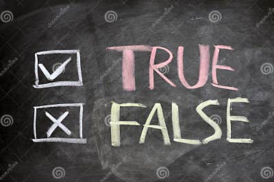 True and False Check Boxes Written on a Blackboard Stock Illustration ...