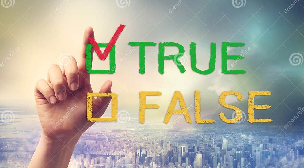 TRUE or FALSE Checkbox with Hand Stock Image - Image of choose, drawing ...