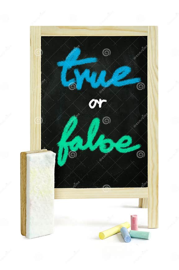 True or False with Checkboxes - White Chalk Handwriting on Blackboard ...