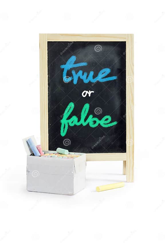 True or False with Checkboxes - White Chalk Handwriting on Blackboard ...