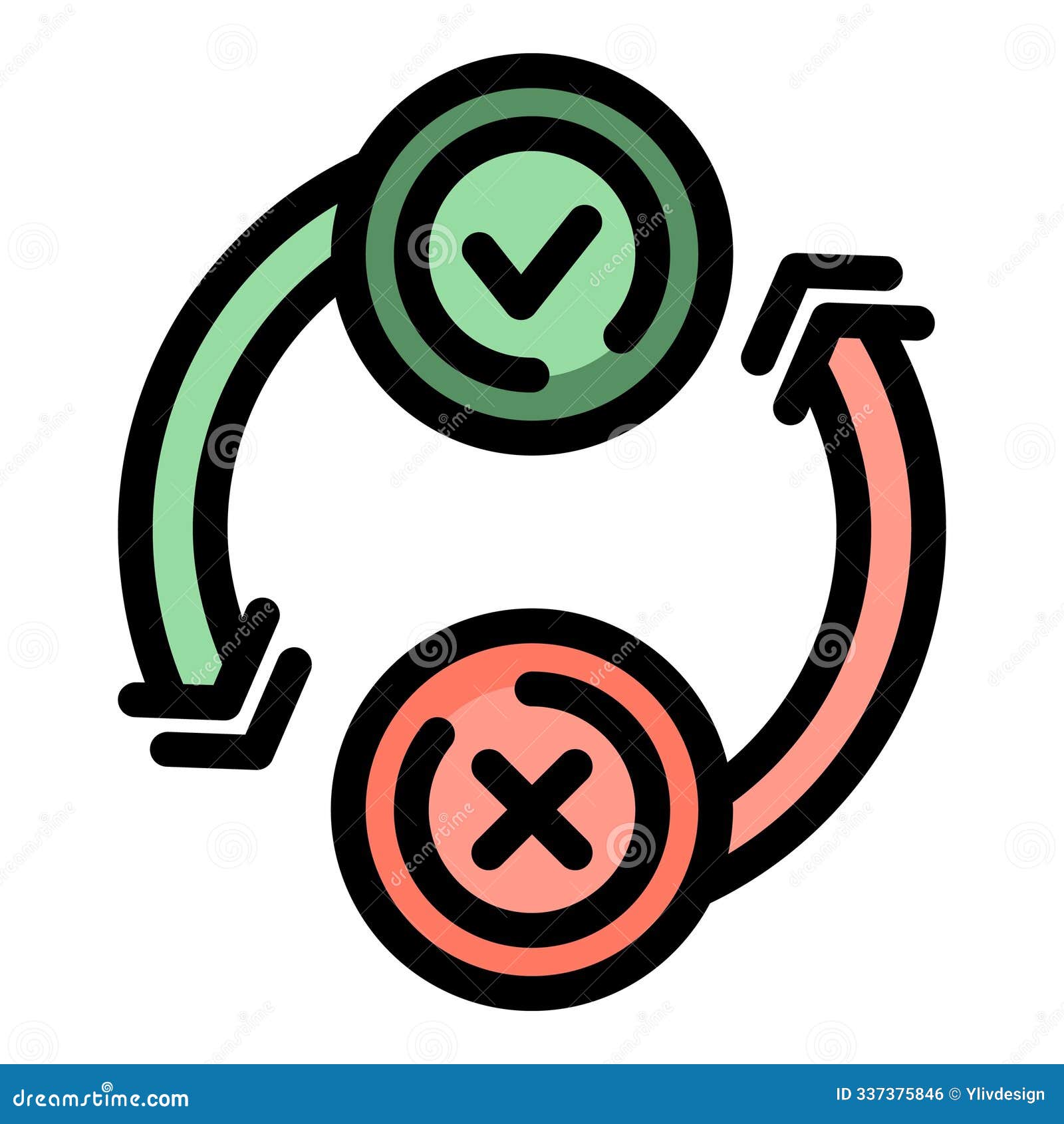 True or False Cycle with Checkmark and Cross Symbol for Right and Wrong ...