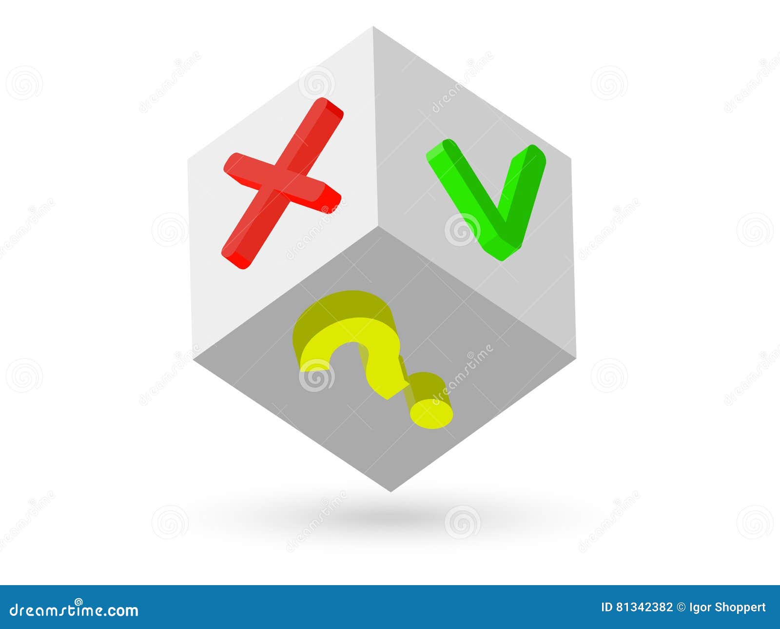 True-false 3d cube stock vector. Illustration of sign - 81342382