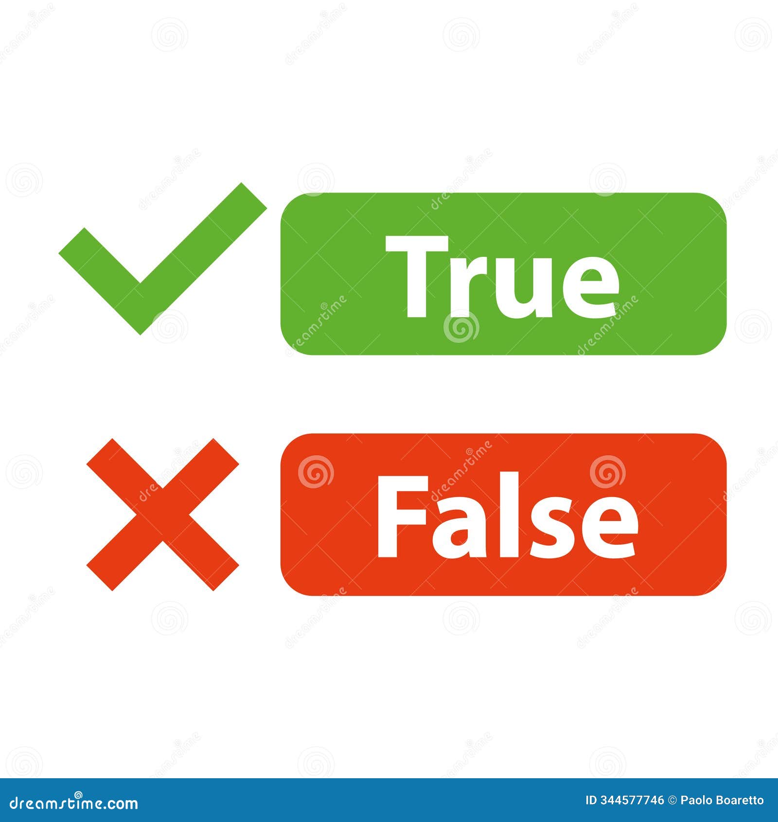 True and False Dialogue Box with Tick and Cross, Right and Wrong Mark ...