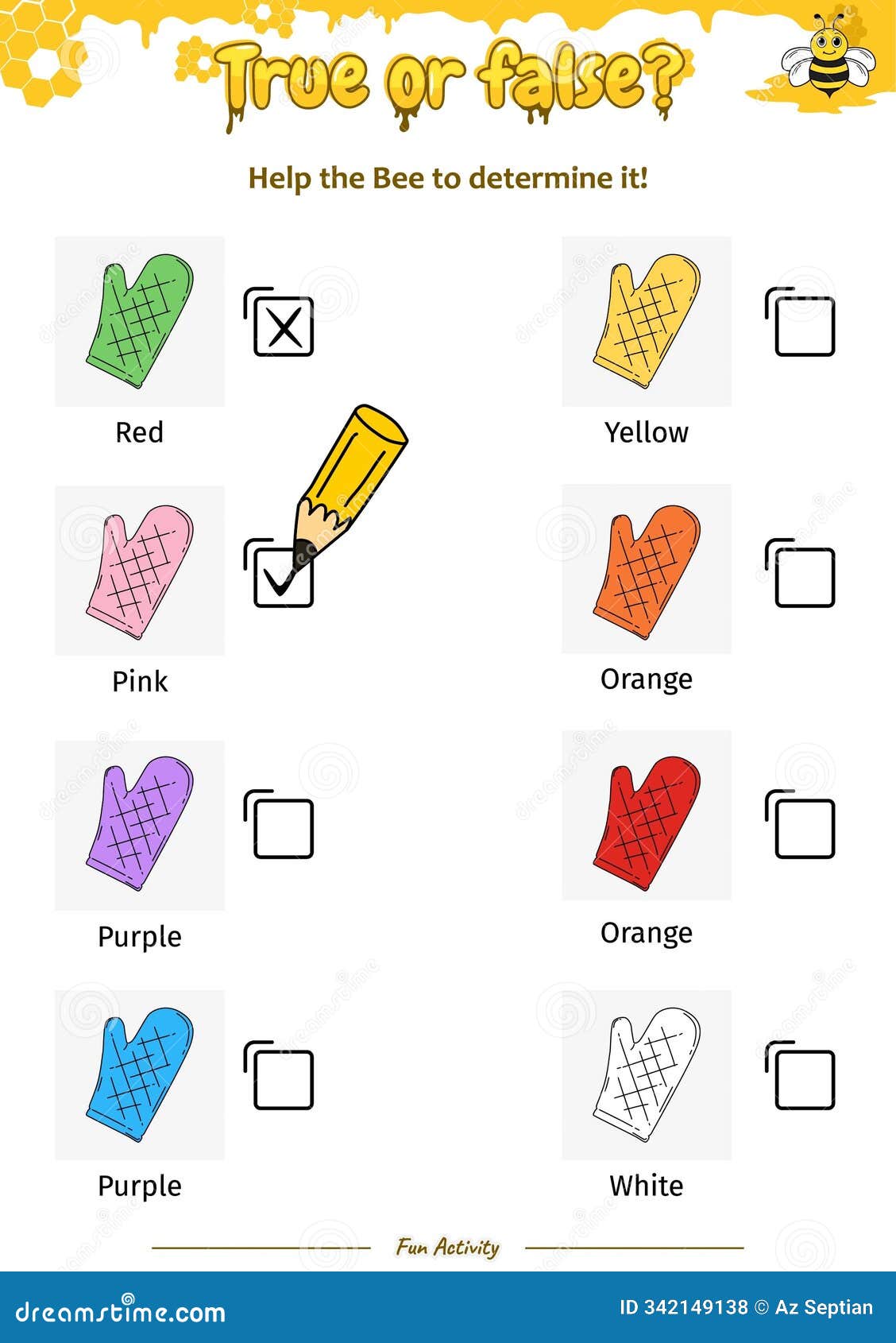 True or False Help the Bee To Determine it Stock Vector - Illustration ...