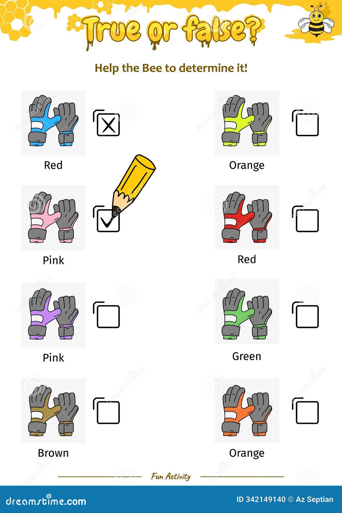 True or False Help the Bee To Determine it Stock Vector - Illustration ...