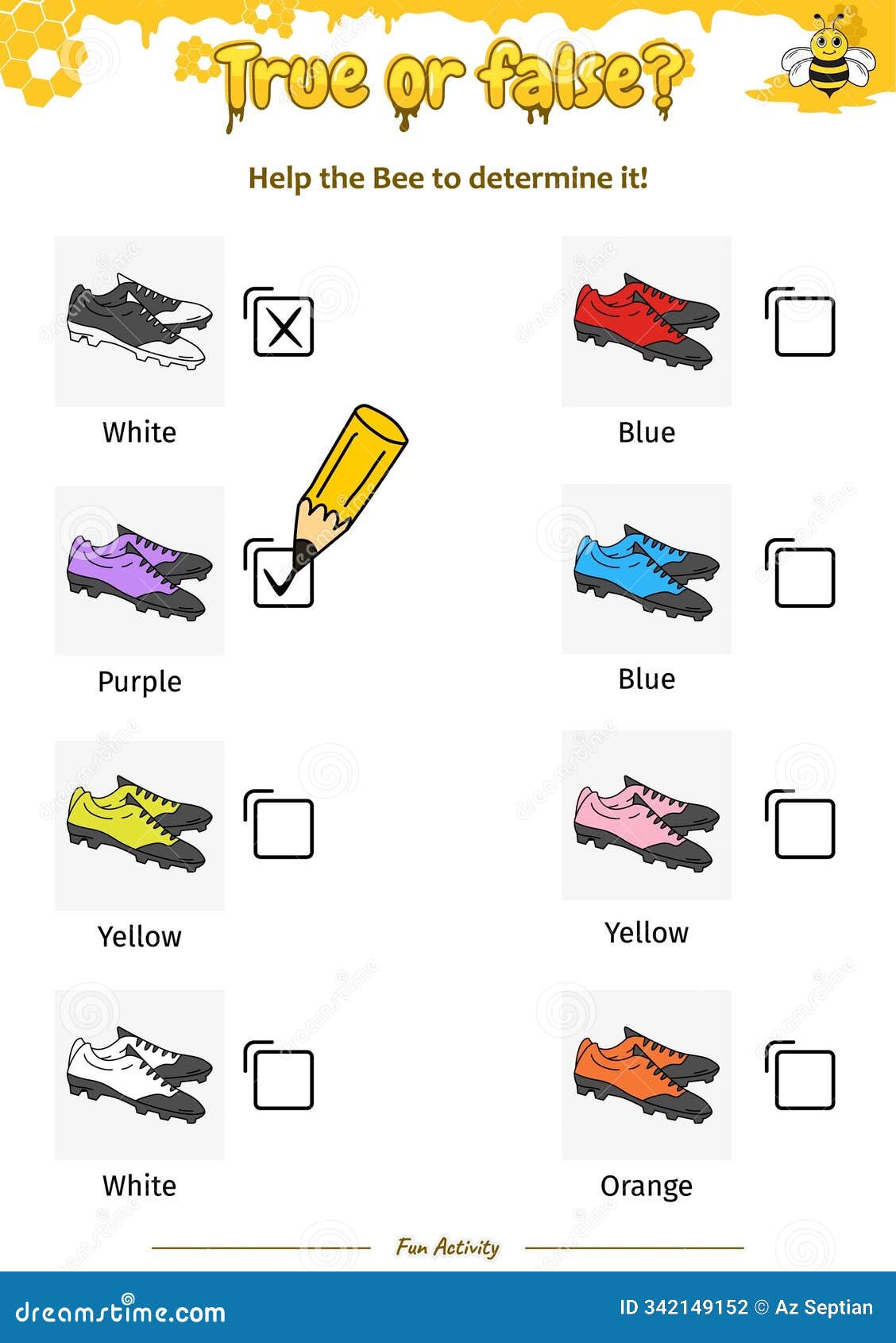True or False Help the Bee To Determine it Stock Vector - Illustration ...