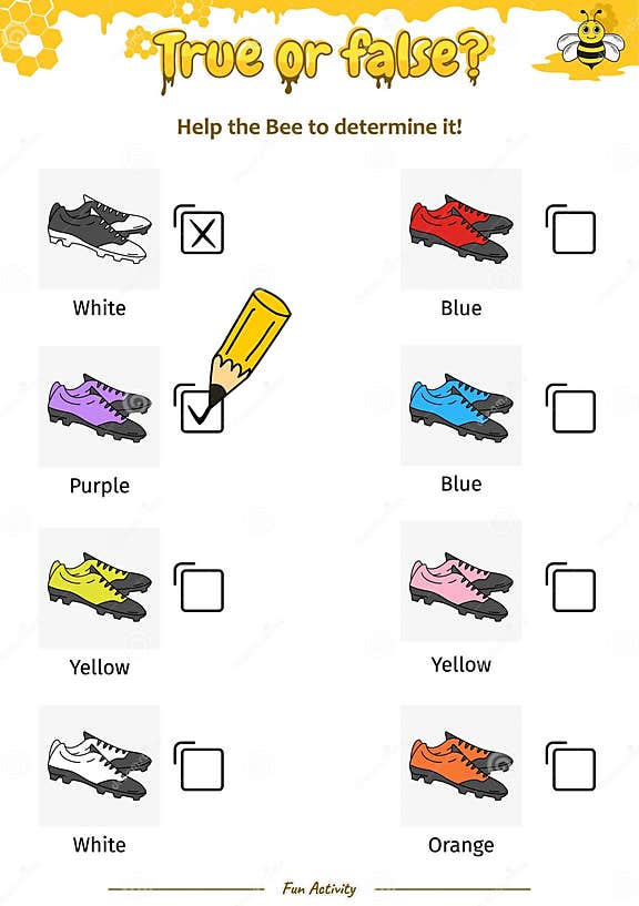 True or False Help the Bee To Determine it Stock Vector - Illustration ...