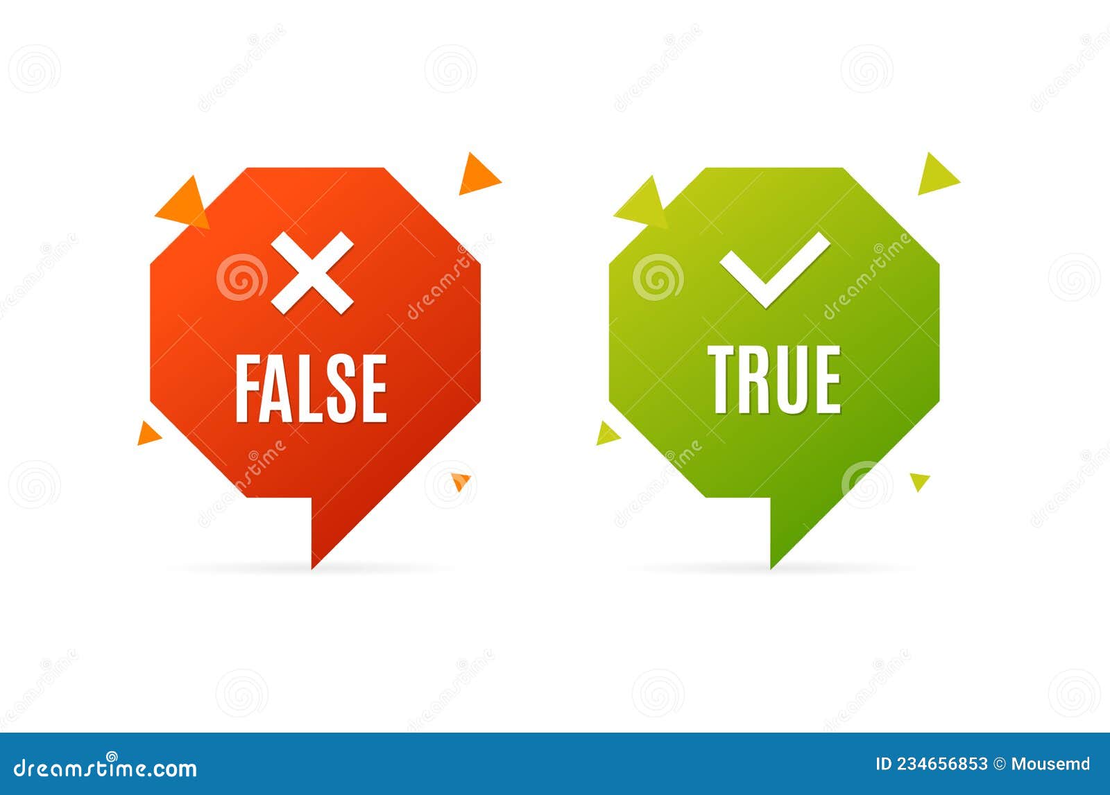 True and False Labels Speech Bubbles Shapes Set. Vector Stock Vector ...
