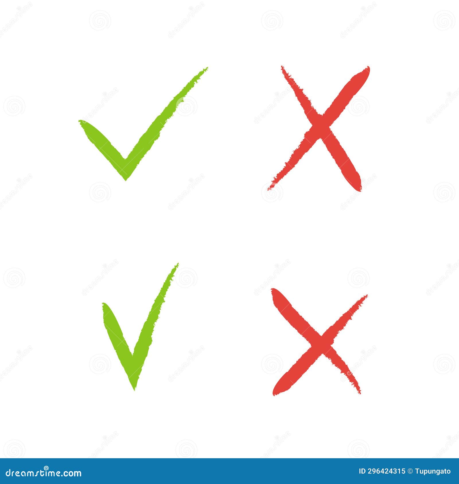 True and False Sign Hand Painted Object Set Stock Vector - Illustration ...