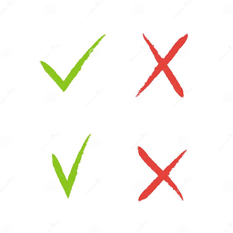 True and False Sign Hand Painted Object Set Stock Vector - Illustration ...