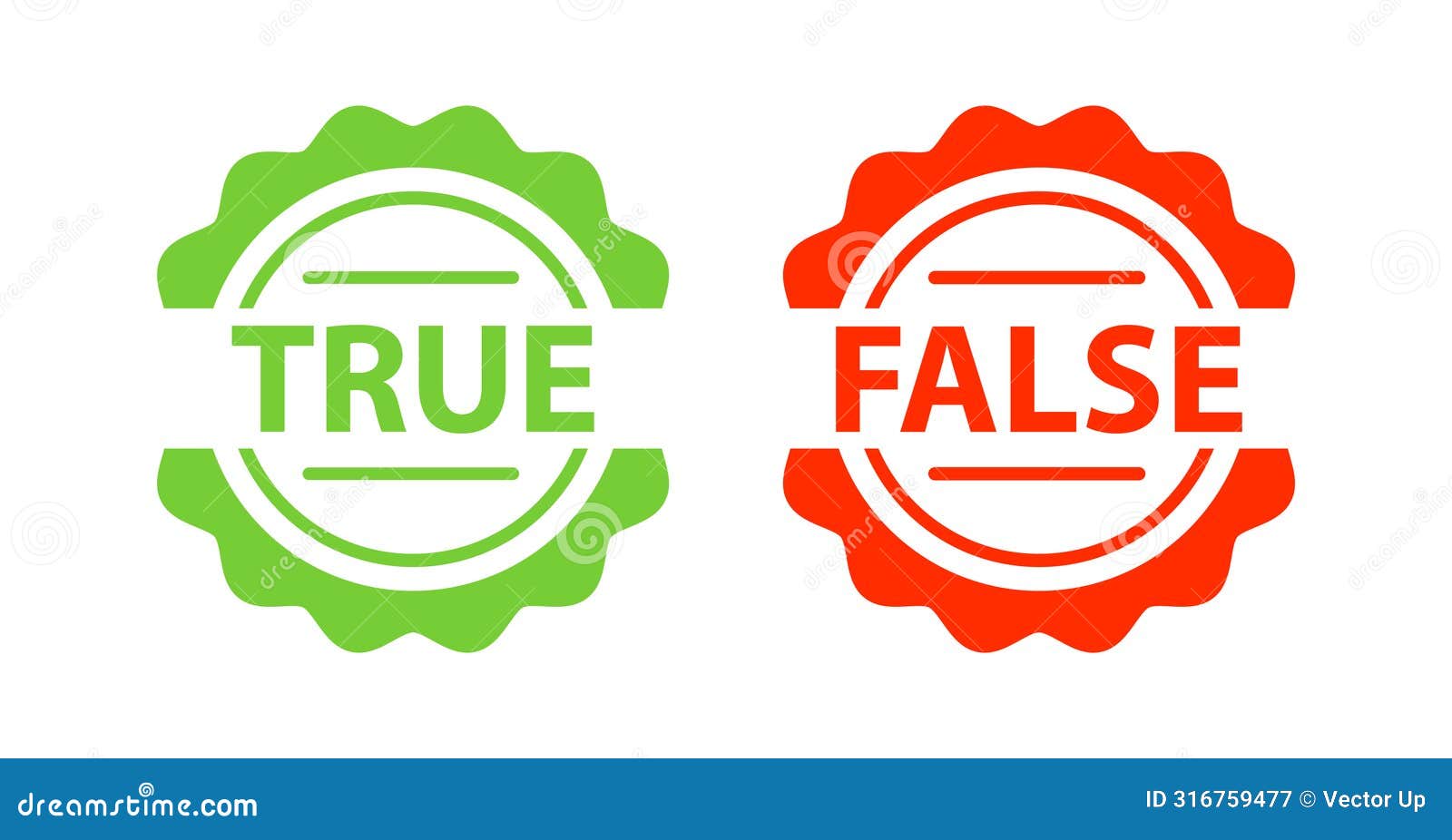 True or False Signs, Label. Two Green and Red Stickers Stock Vector ...
