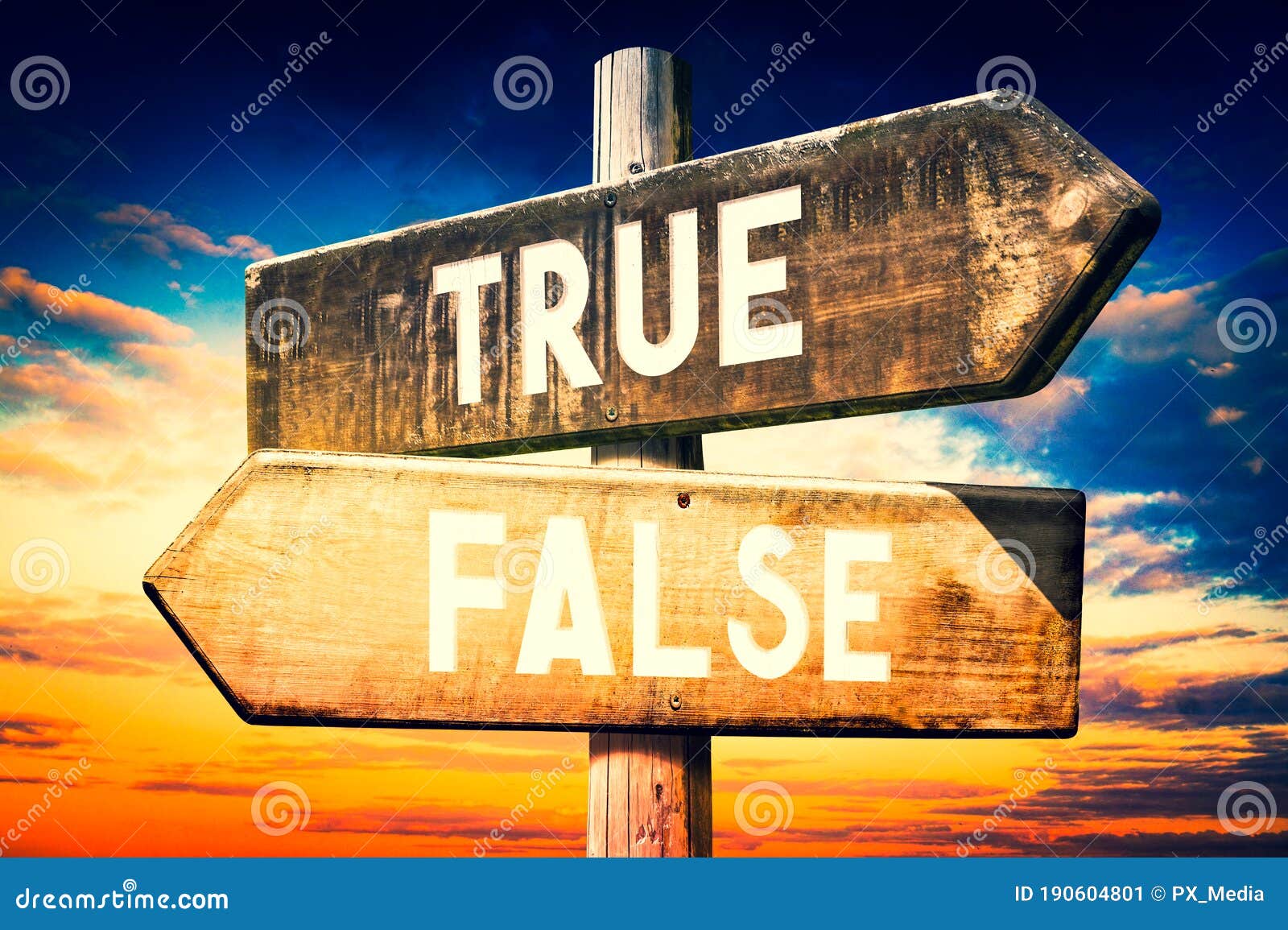 True, False - Wooden Signpost, Roadsign with Two Arrows Stock Image ... True, False - Wooden Signpost, Roadsign with Two Arrows Stock Image ...