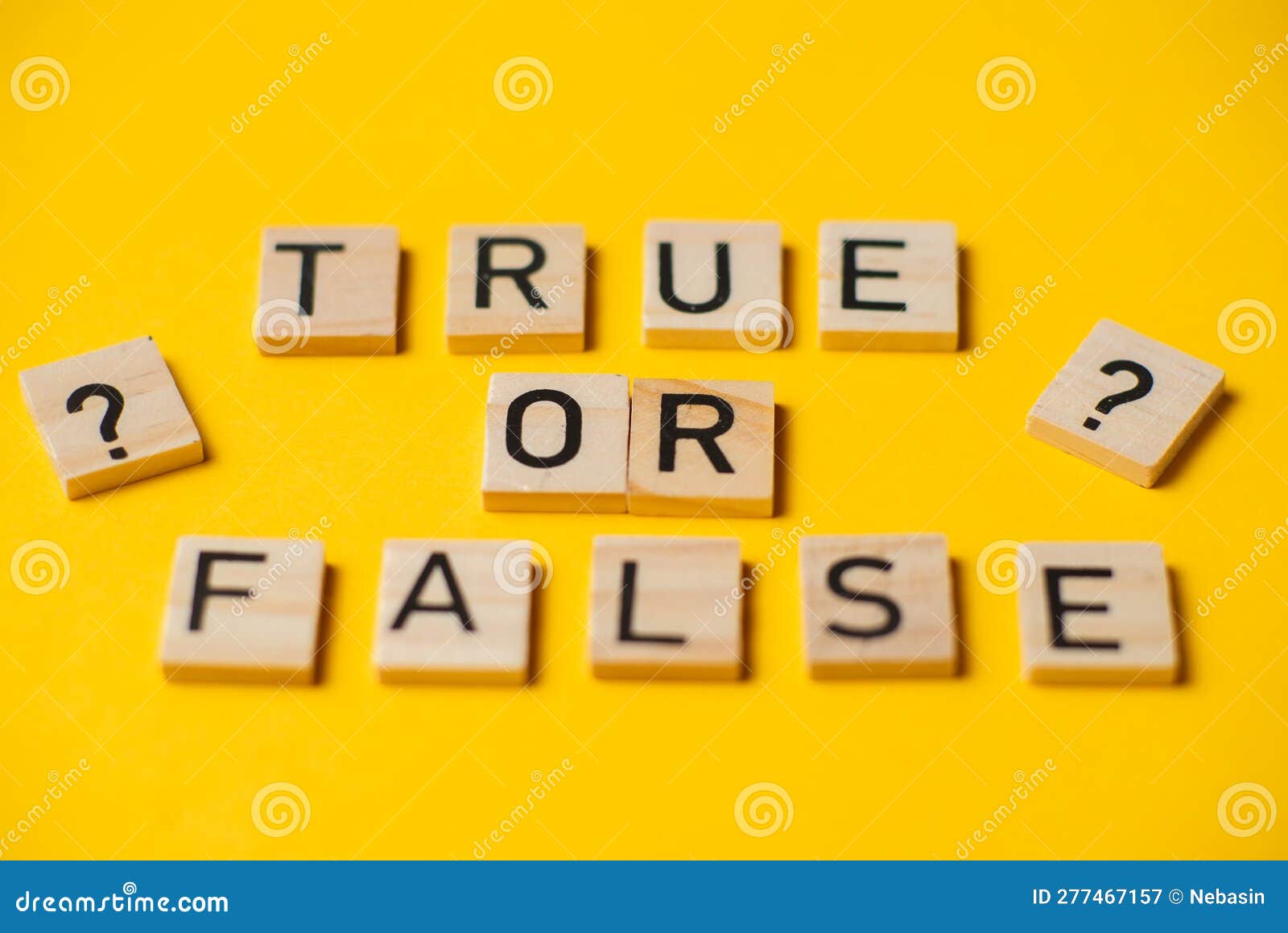 True or False Words on a Yellow Background with a Question Mark. Choice ...