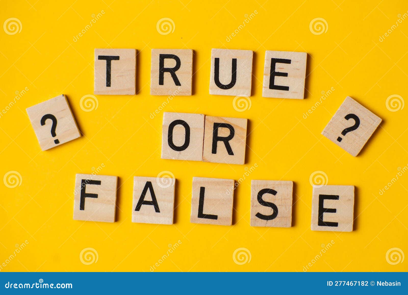 True or False Words on a Yellow Background with a Question Mark. Choice ...