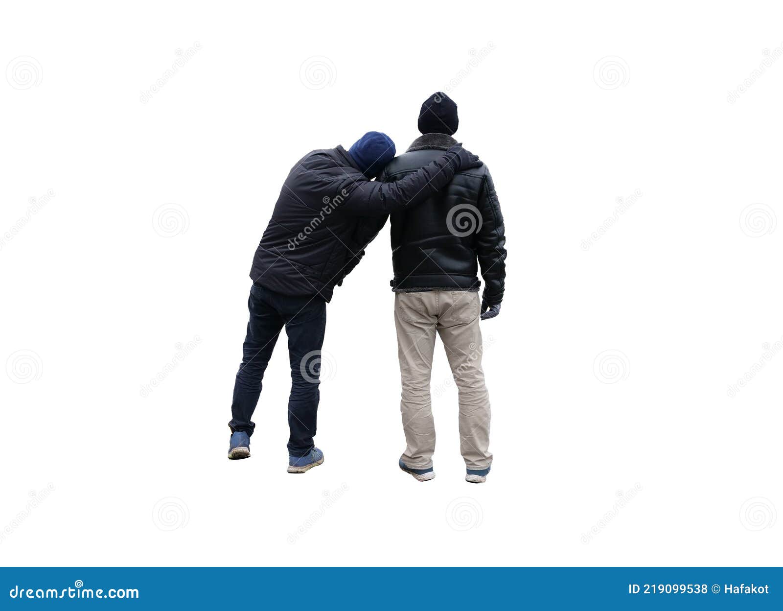 True Friendship Concept with One Man Leaning on His Friend for Support ...