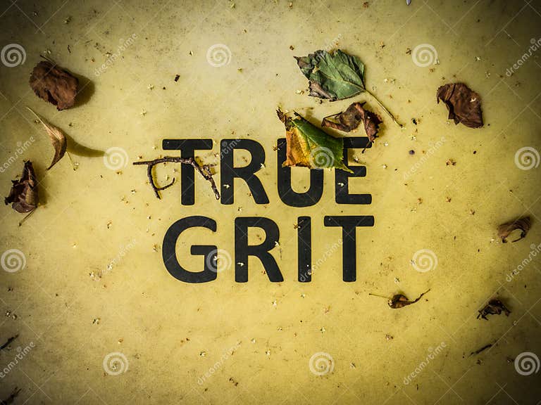 True Grit Sign stock image. Image of audacity, nerve - 83904039