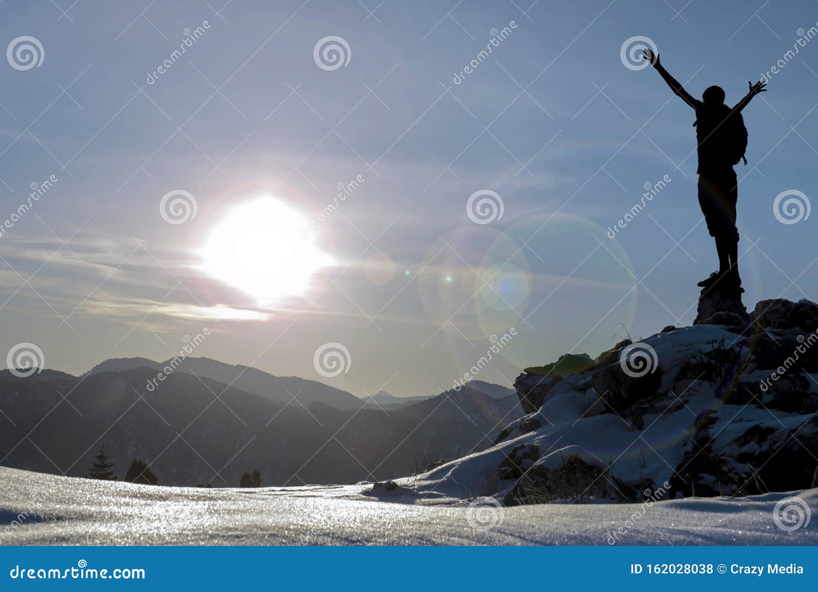 True Happiness and Joy of Success of a Person Reaching the Top Stock ...