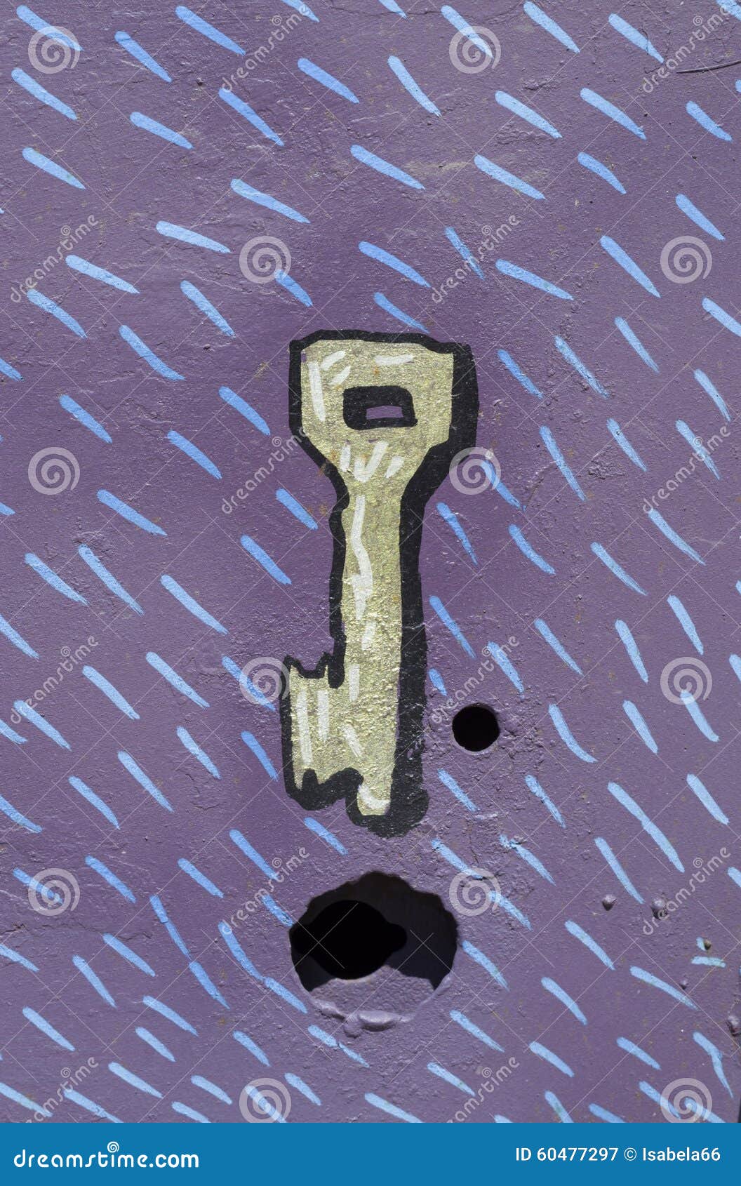 True Lock and Painted Key Over it Stock Image - Image of concept ...