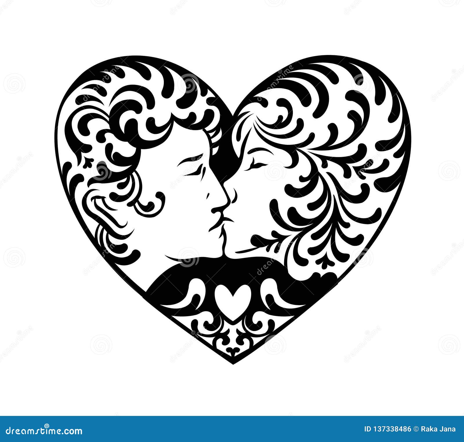 True Love Vector Art stock vector. Illustration of kiss - 137338486