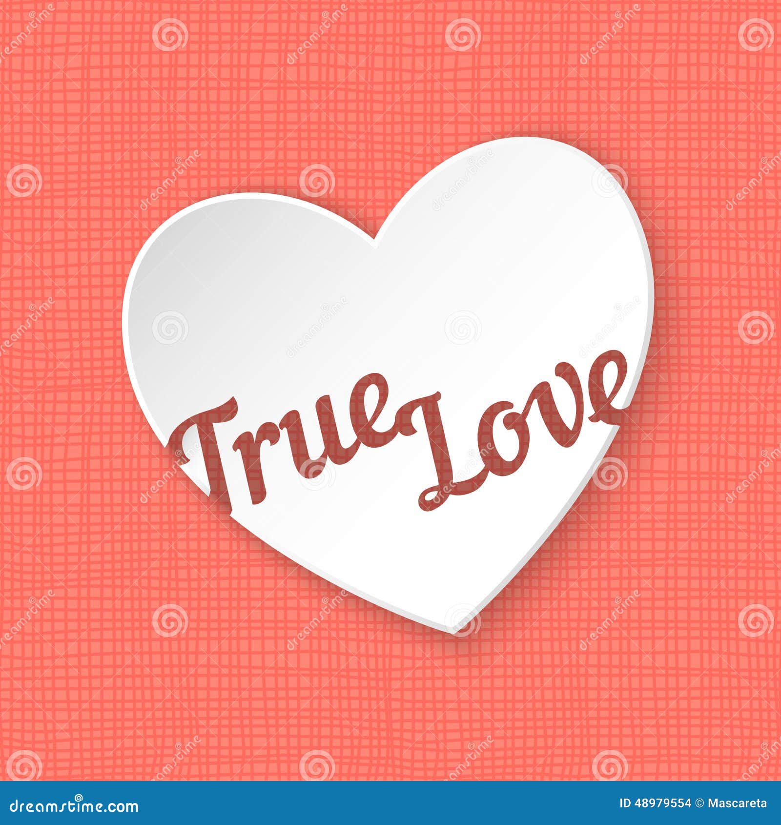 True Love. Vector Illustration of 3d Paper Heart Stock Vector ...