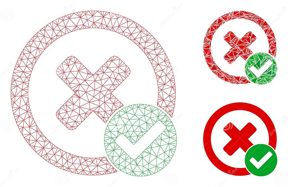 True Negative Vector Mesh Carcass Model and Triangle Mosaic Icon Stock ...