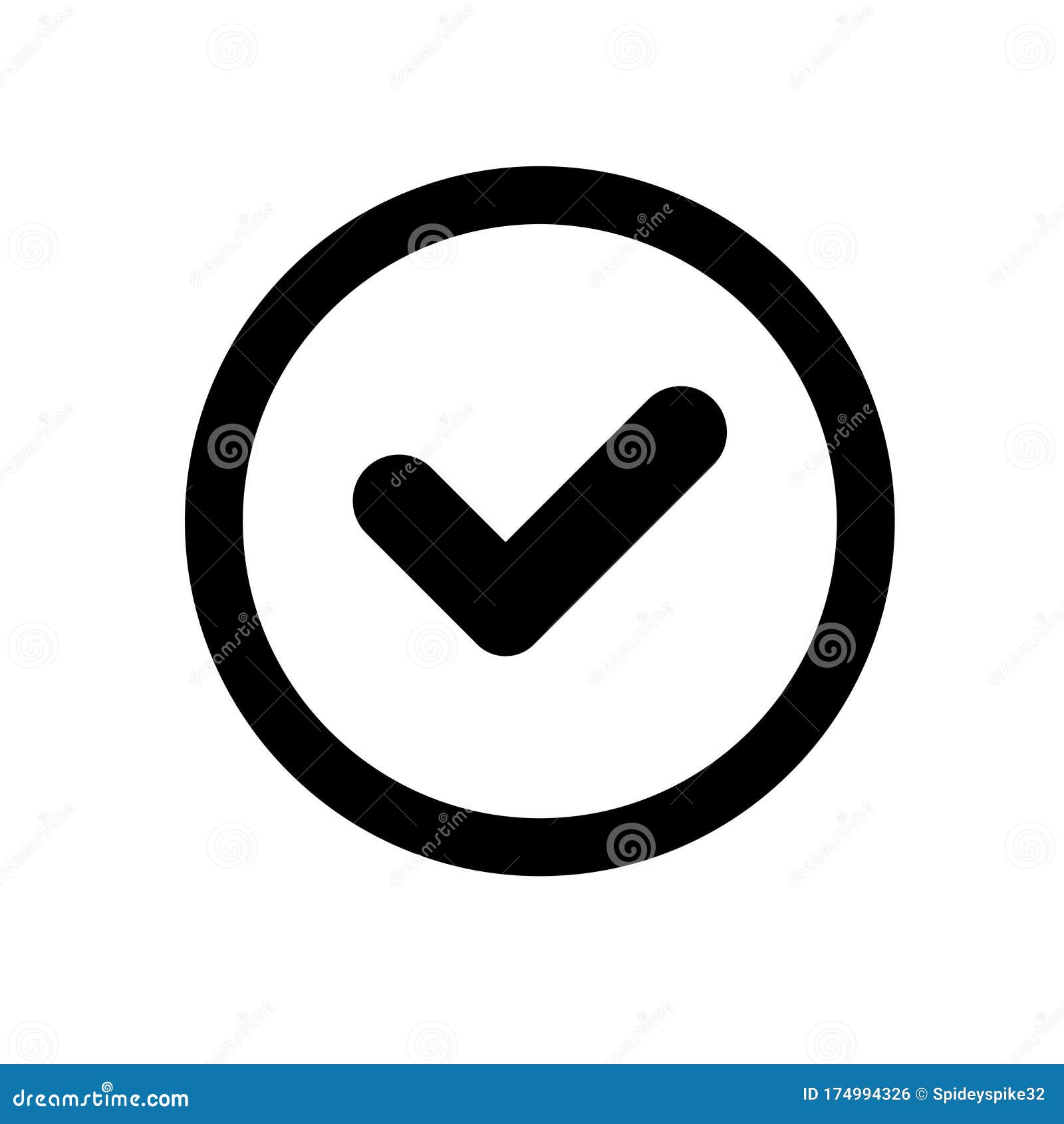 The True Sign Inside Circle. Isolated Vector Illustration Stock Vector ...