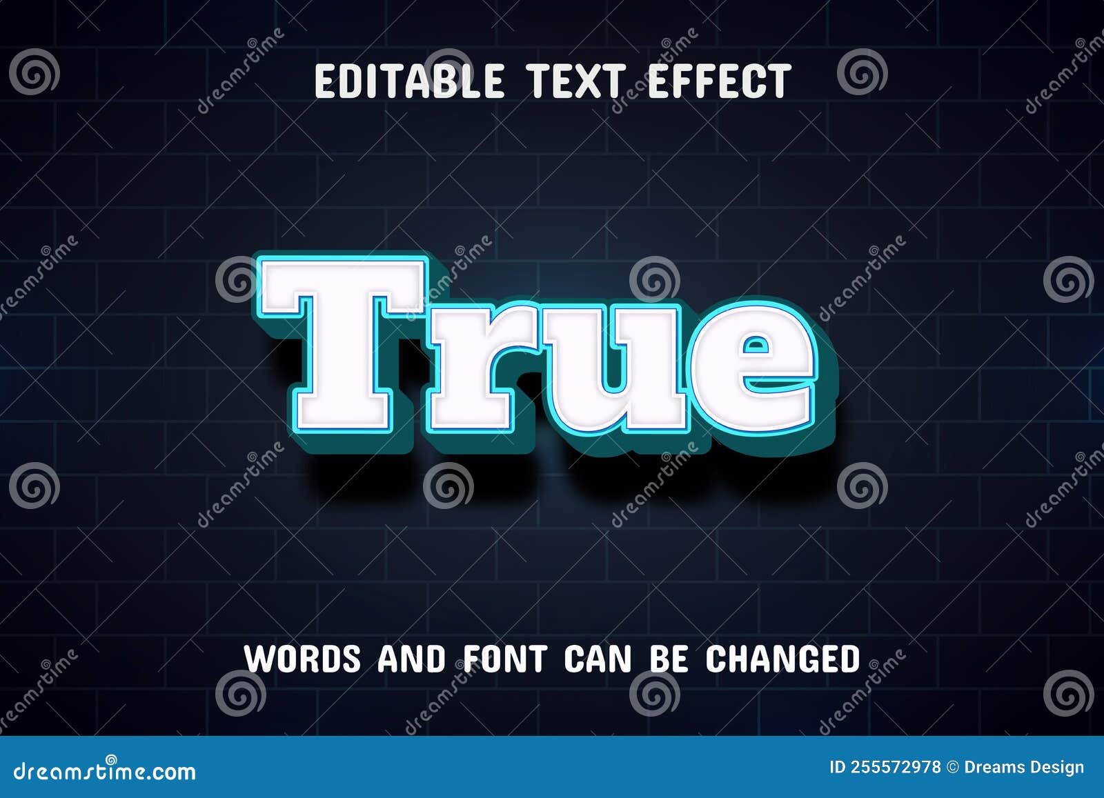 True Text - 3d Style Text Effect Stock Vector - Illustration of ...