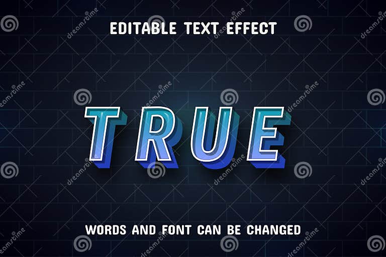 True Text - Editable Text Effect Stock Vector - Illustration of number ...