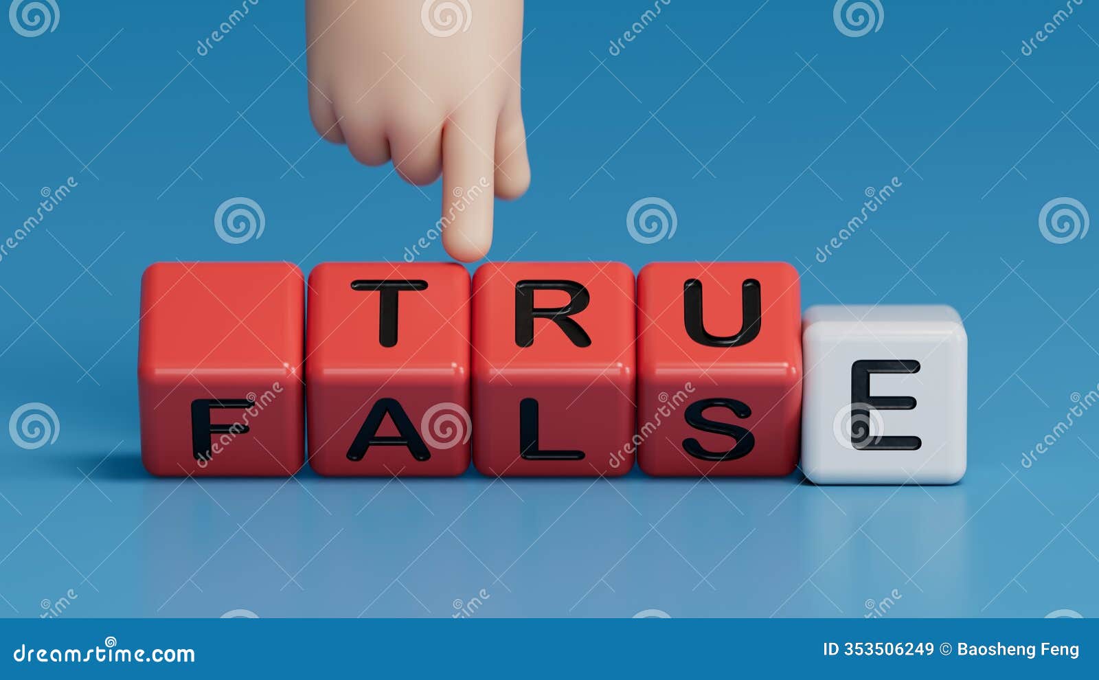 True Vs False Symbol. Businessman Hand Turns Cubes and Changes Word ...