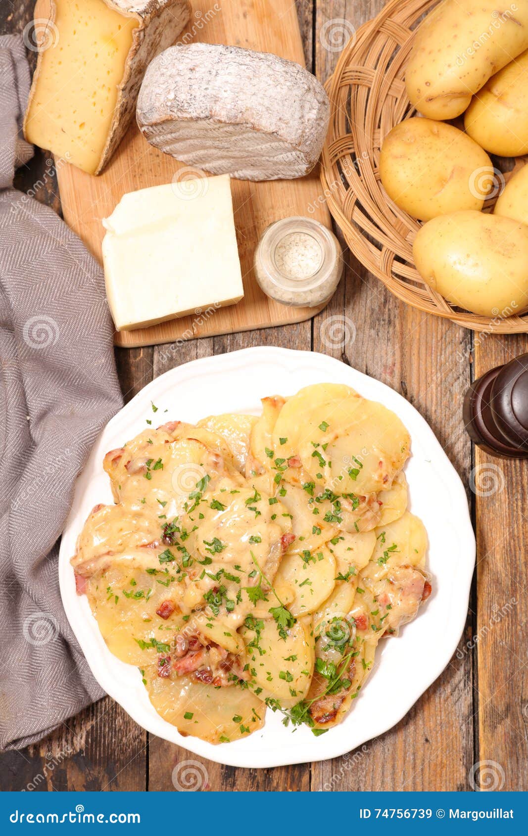 Truffade stock image. Image of bacon, dinner, potato - 74756739