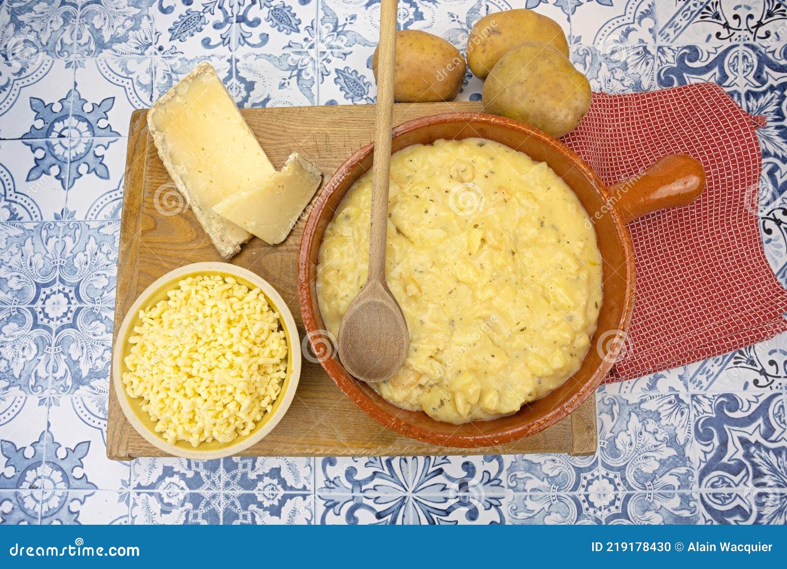 Truffade dish on a table stock photo. Image of ingredient - 219178430