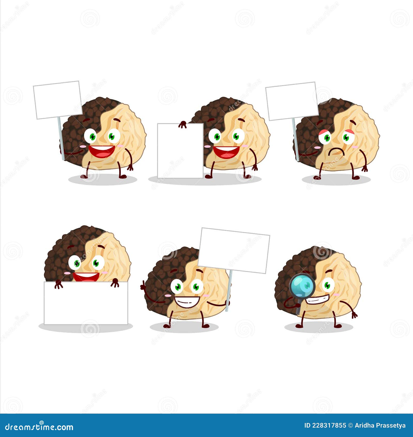Truffle Cartoon in Character Bring Information Board Stock Vector ...