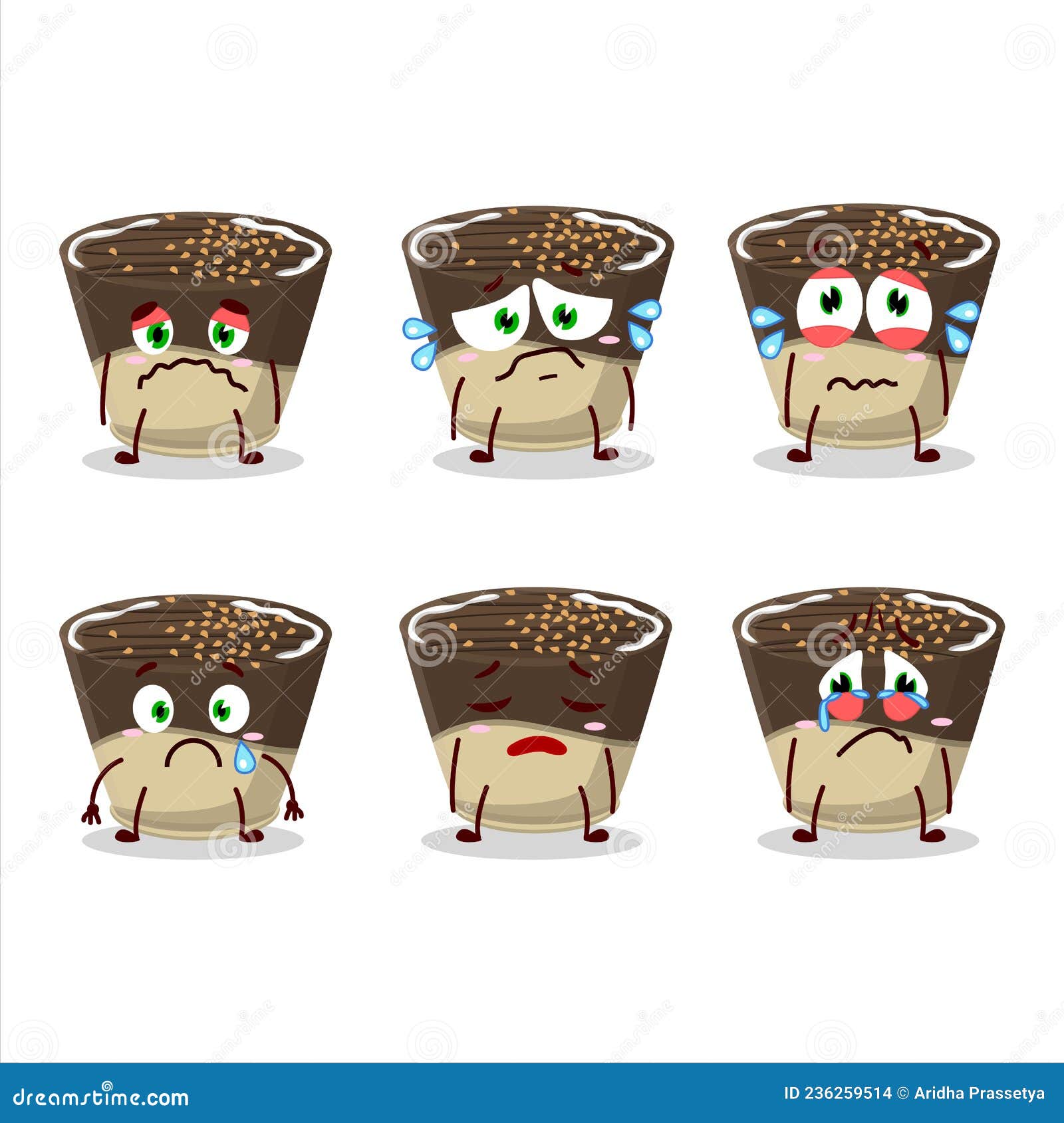 Truffle Chocolate Milk Candy Cartoon Character with Sad Expression ...