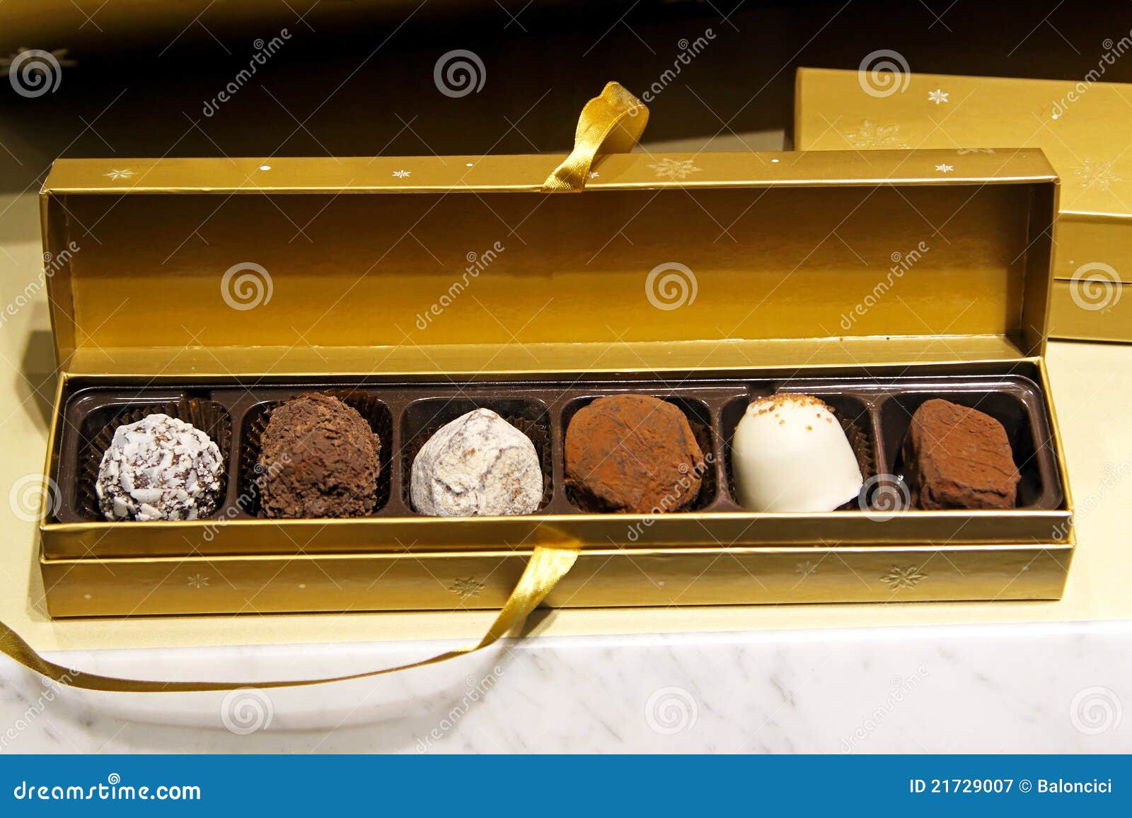Truffle gift box stock image. Image of candies, brown - 21729007