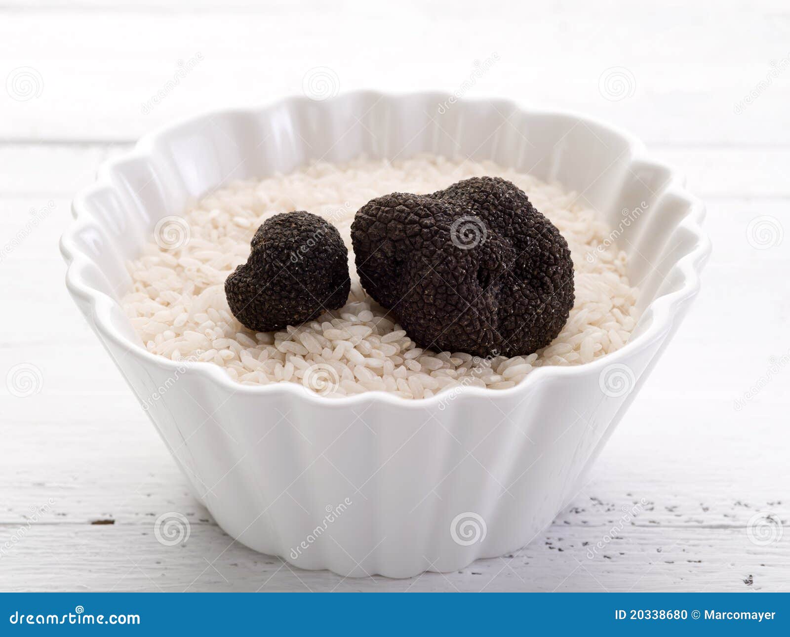 Truffle over raw rice stock photo. Image of healthy, rice - 20338680