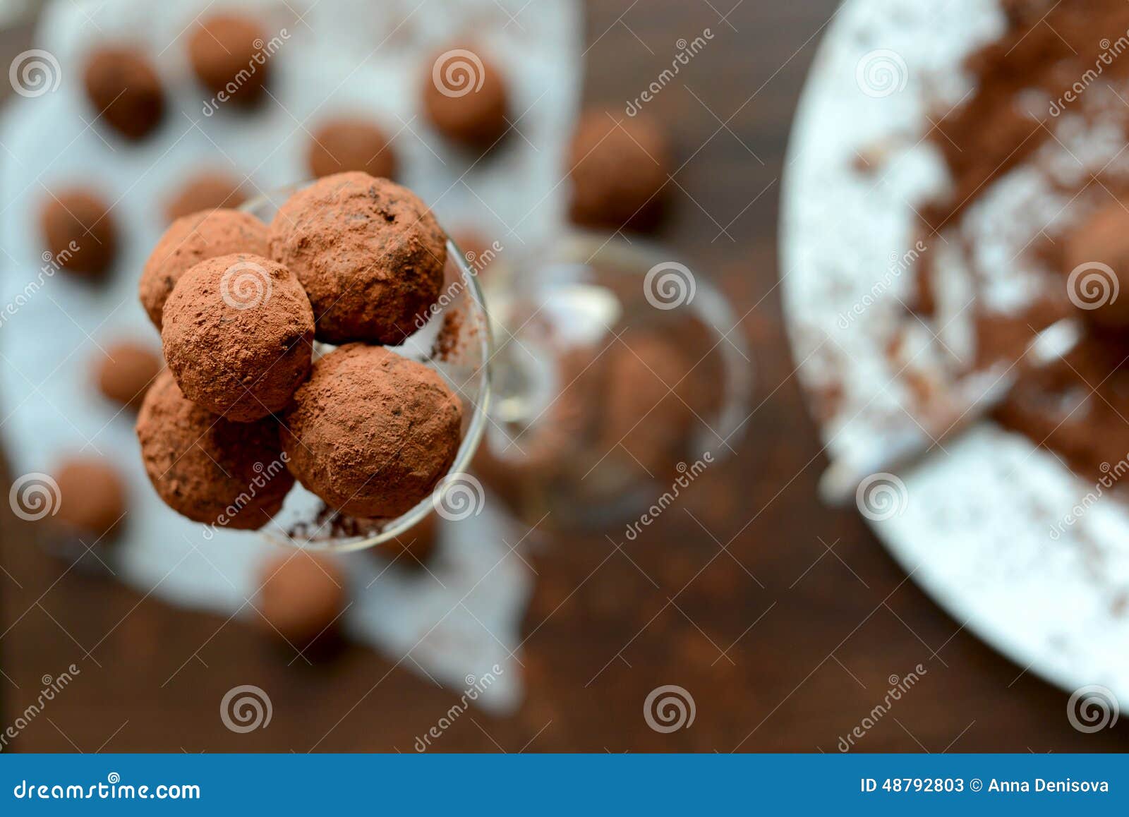 Truffles on Glass Stand stock image. Image of cooking - 48792803