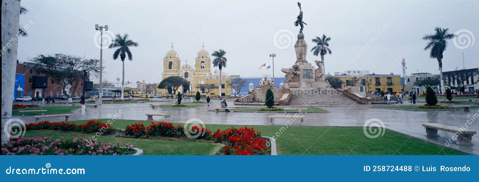 TRUJILLO, PERU - CIRCA 2014: Panoramic View of Main Square of the City ...