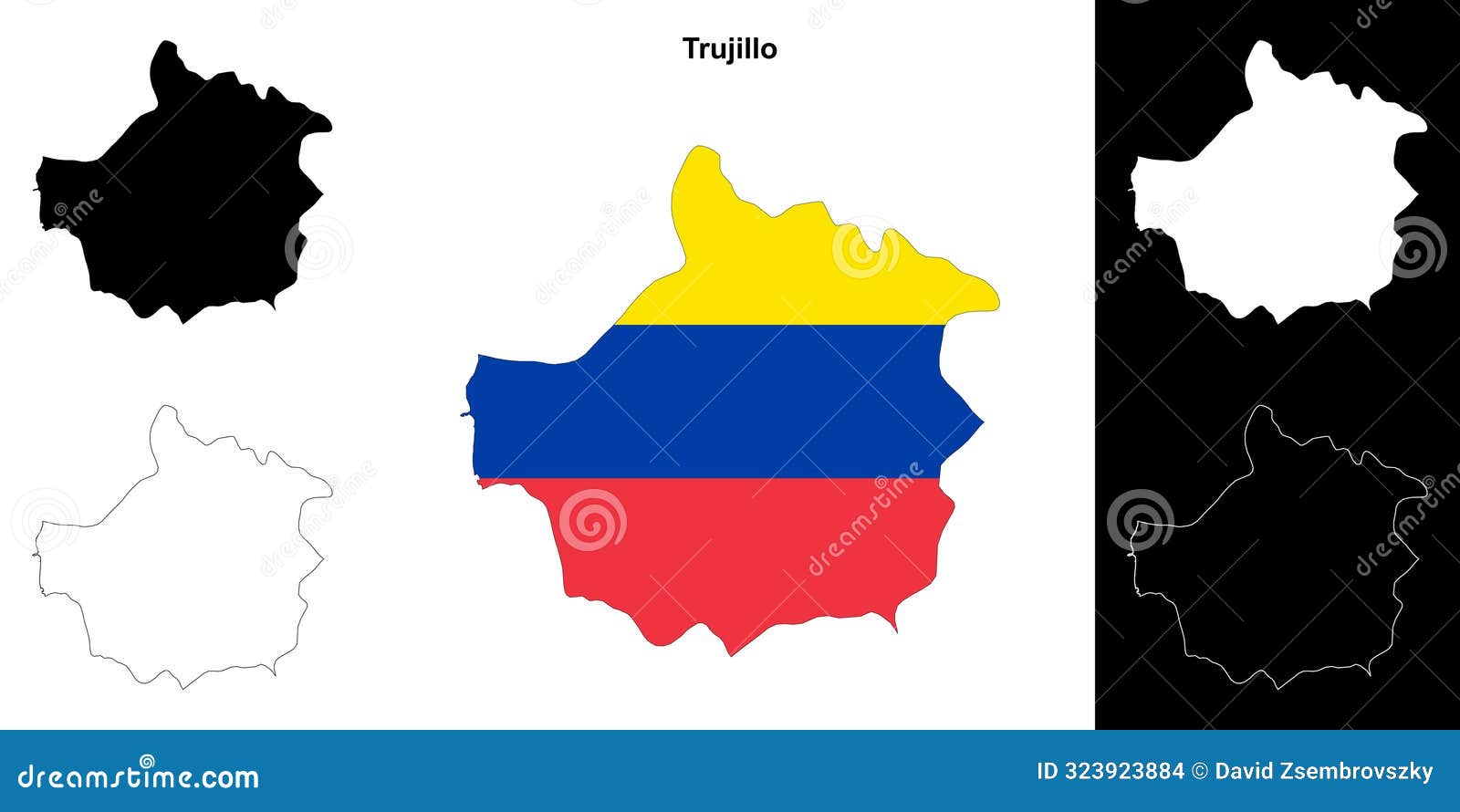 Trujillo outline map stock illustration. Illustration of cartography ...