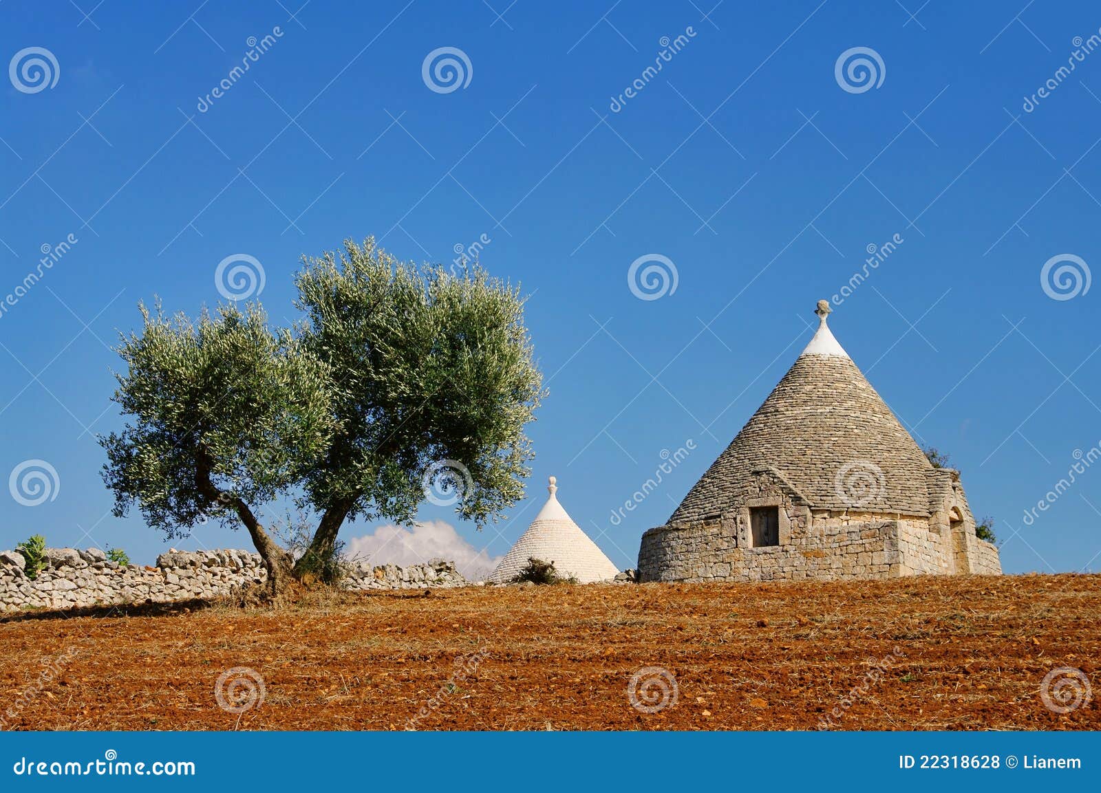 Trulli stock photo. Image of field, italian, roof, stone - 22318628