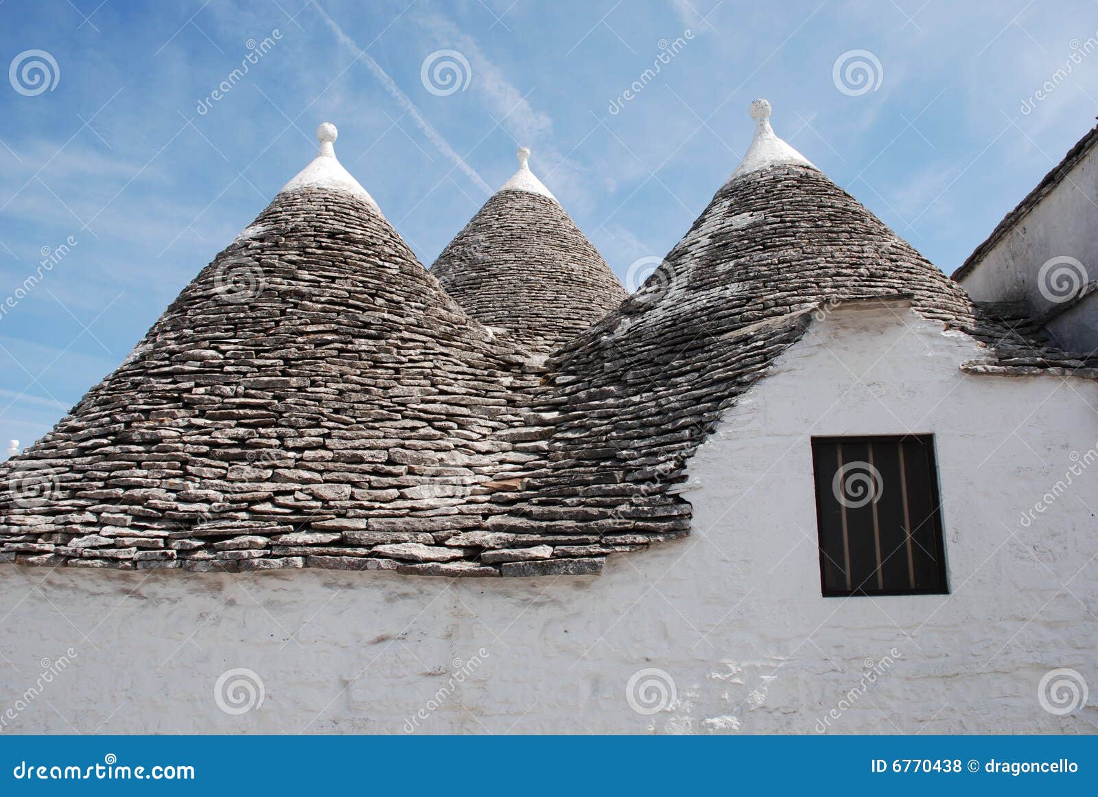 Trullo Roof with Window,Puglia Stock Photo - Image of southern, laws ...