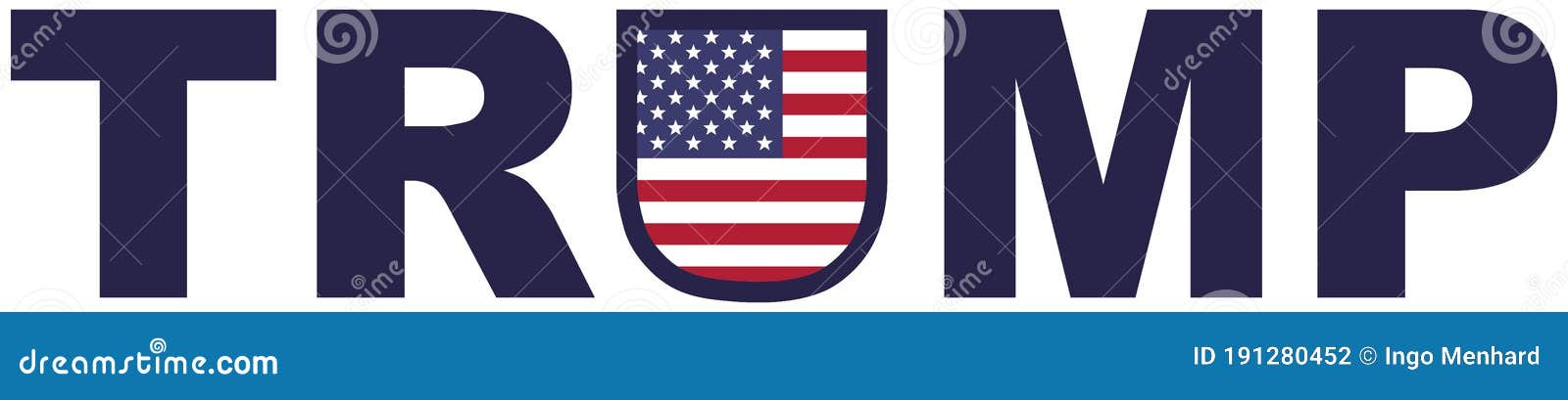 Trump with American Flag Illustration Editorial Photography ...