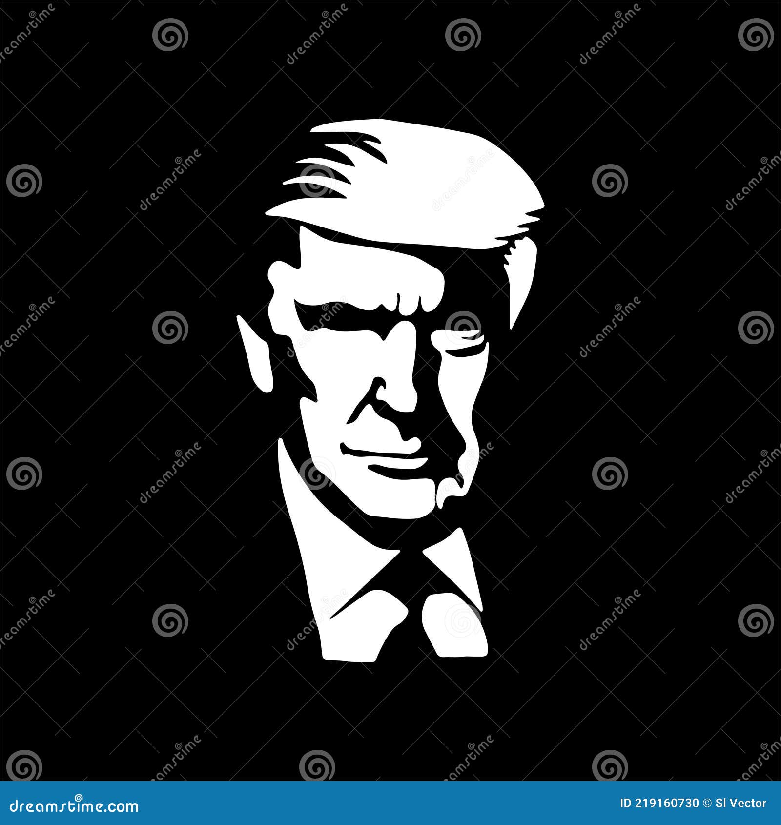 TRUMP VECTOR, ICON, BLACK and WHITE VECTOR Editorial Image ...