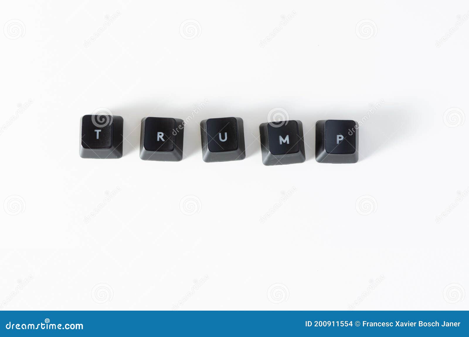 Trump Written with Letters from a Keyboard. Isolated Letters Editorial ...