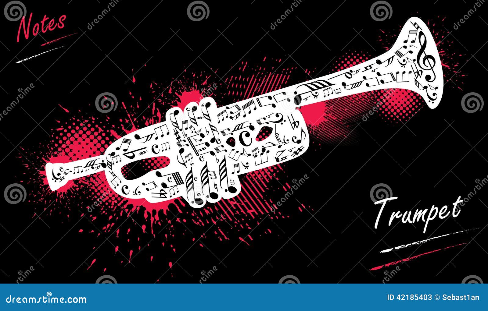 Trumpet Background Cartoon Vector | CartoonDealer.com #42185403