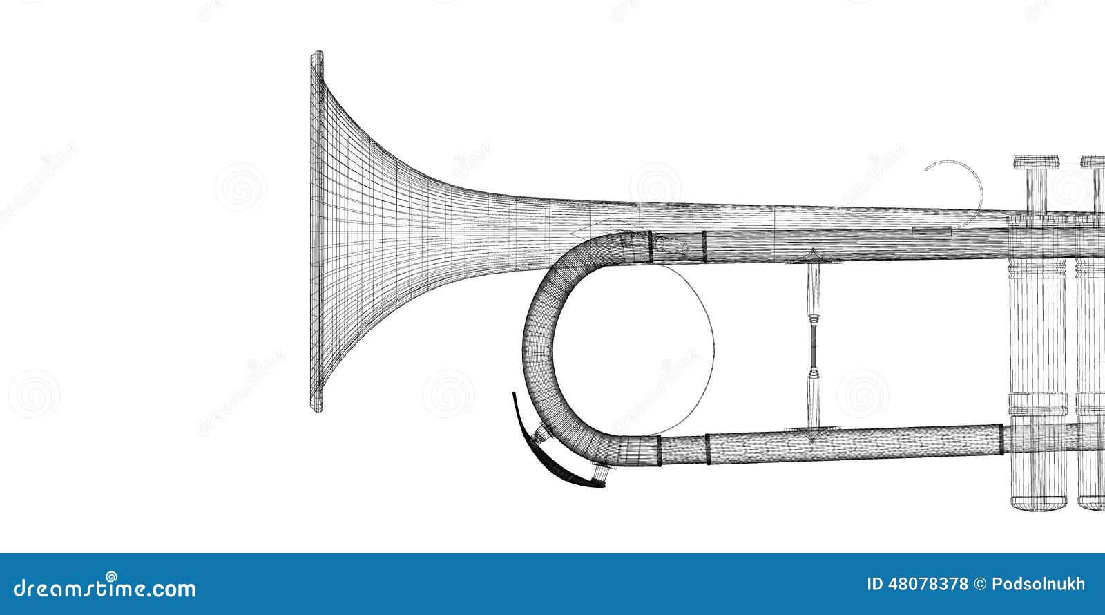 Trumpet stock photo. Image of design, paths, metallic - 48078378