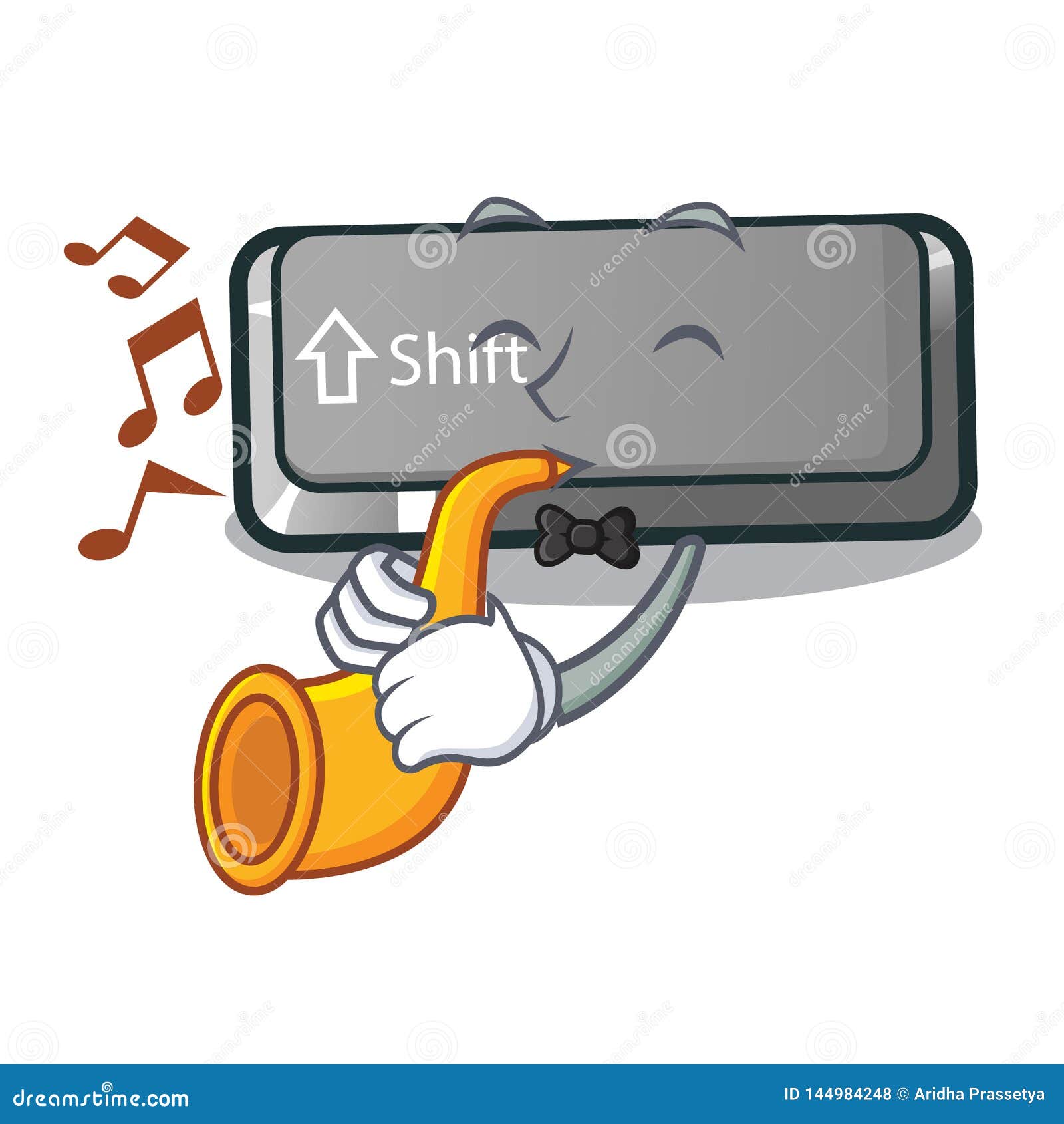 With Trumpet Button Shift in the Cartoon Shape Stock Vector ...